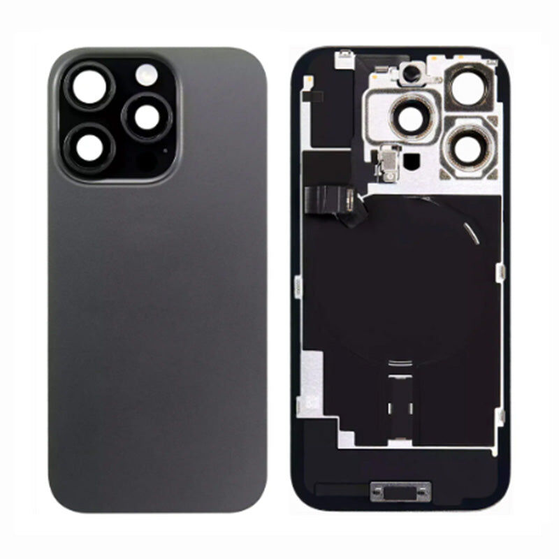 Back Panel with Wireless Charging Flex for iPhone 16Pro Black No Logo ...